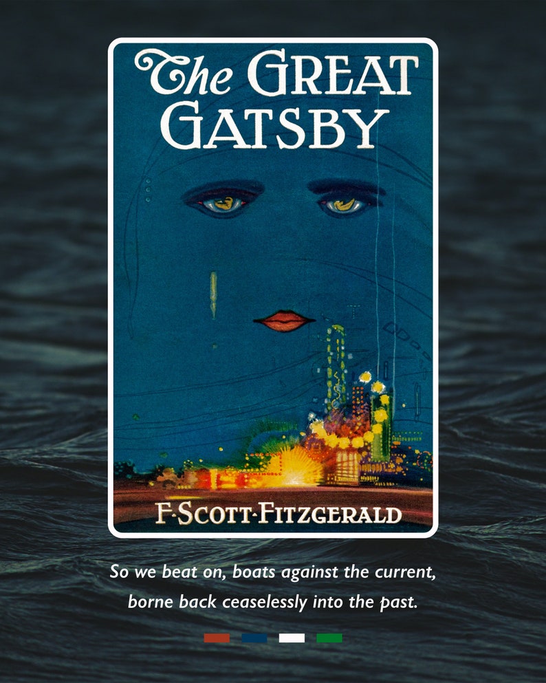 The Great Gatsby Book Poster: Minimal Poster - Book Cover Art Print ...