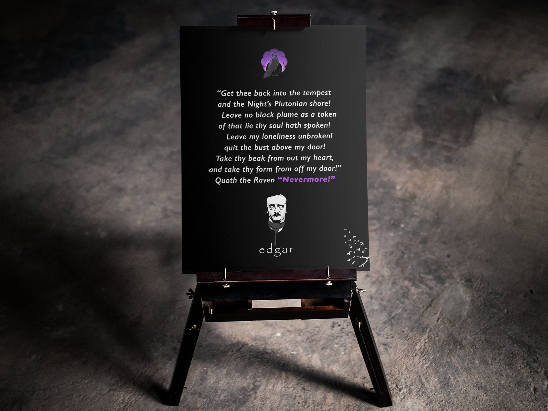 Edgar Allan Poe Printable Poster | Minimal Poster | Housewarming Gift ...