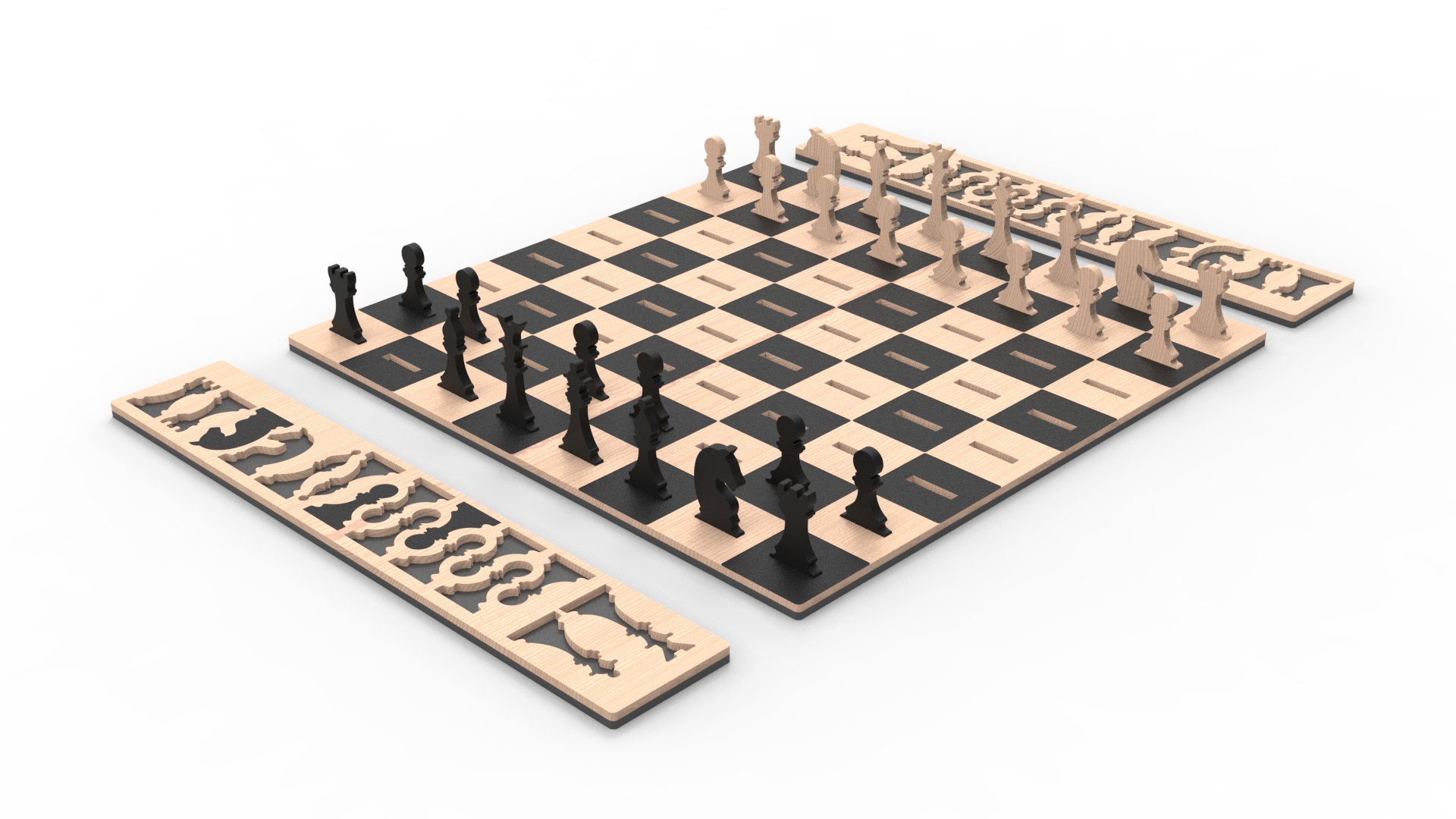 Chess Laser Cut File Pdf Dxf, Game, Wood Game, Cutting Game, Ready Wood ...
