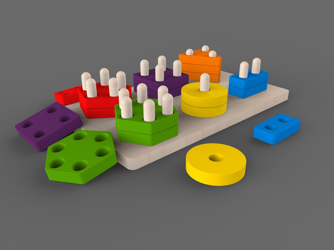 Wooden Geometric Shapes Sorting Game Plan DXF Files - Etsy