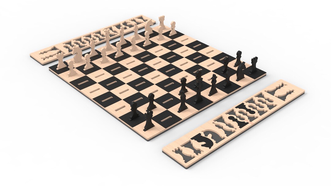 Chess Laser Cut File Pdf Dxf, Game, Wood Game, Cutting Game, Ready Wood ...