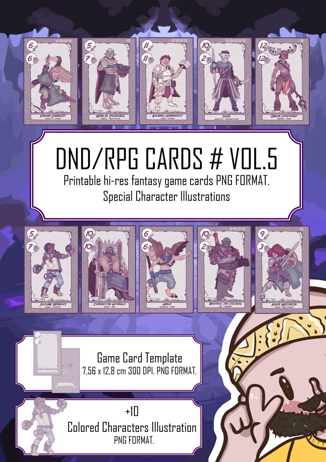 10 RPG / DND Cards Vol.5 / Fantasy Character Ilustrations - Etsy Canada