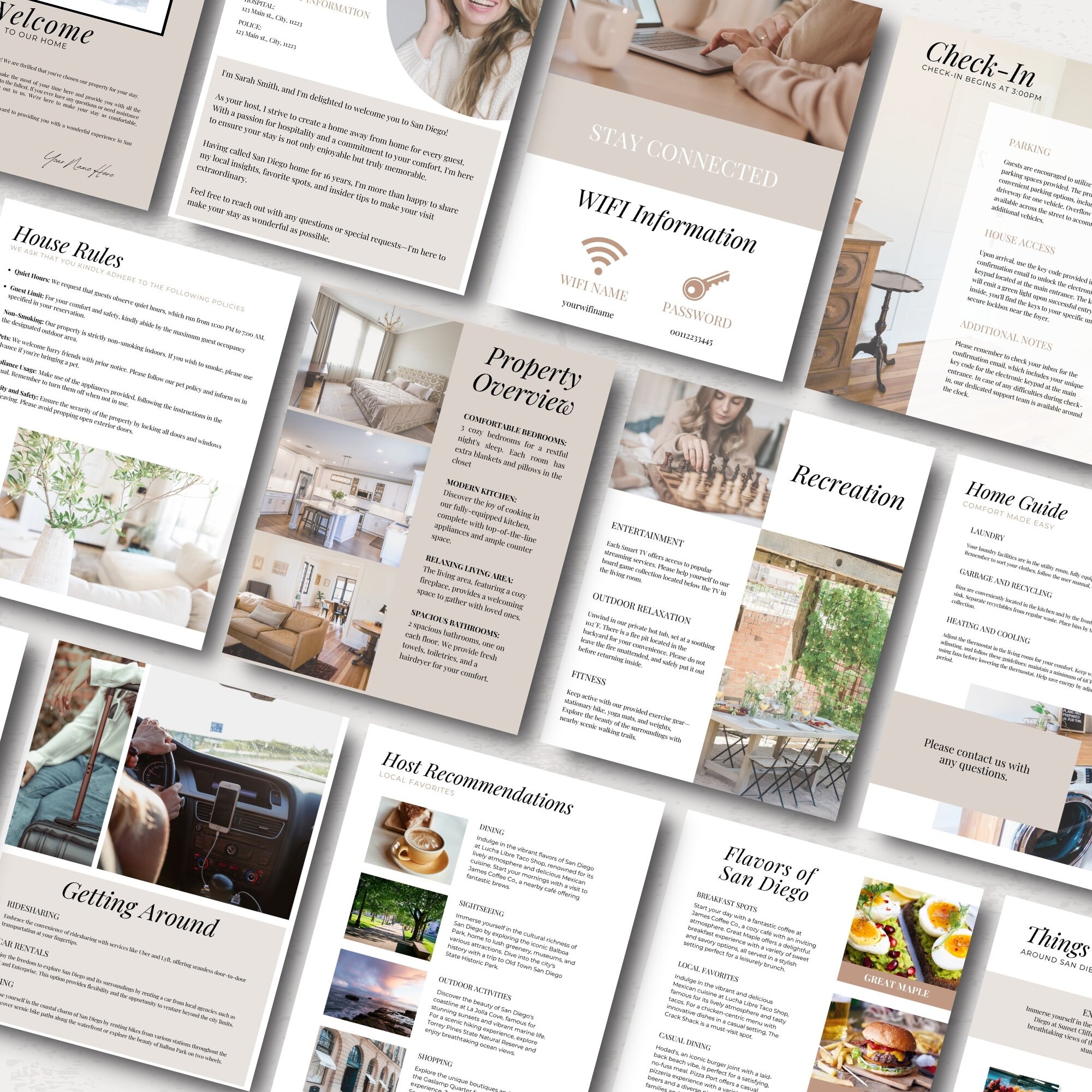 Minimalist Airbnb Welcome Book Template Host Guidebook Template Guest ...