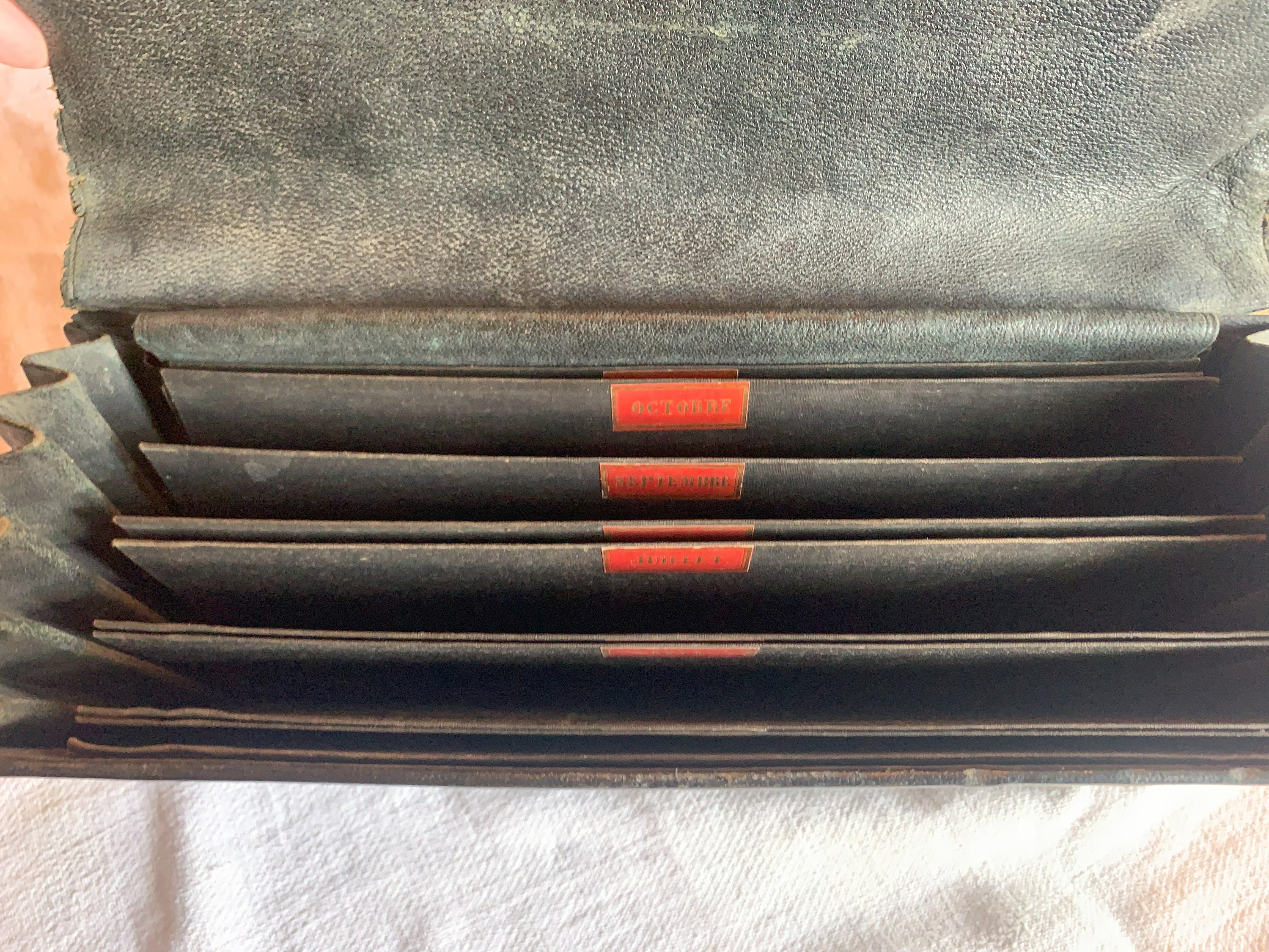 French Vintage Leather Document Folder With the Months - Etsy