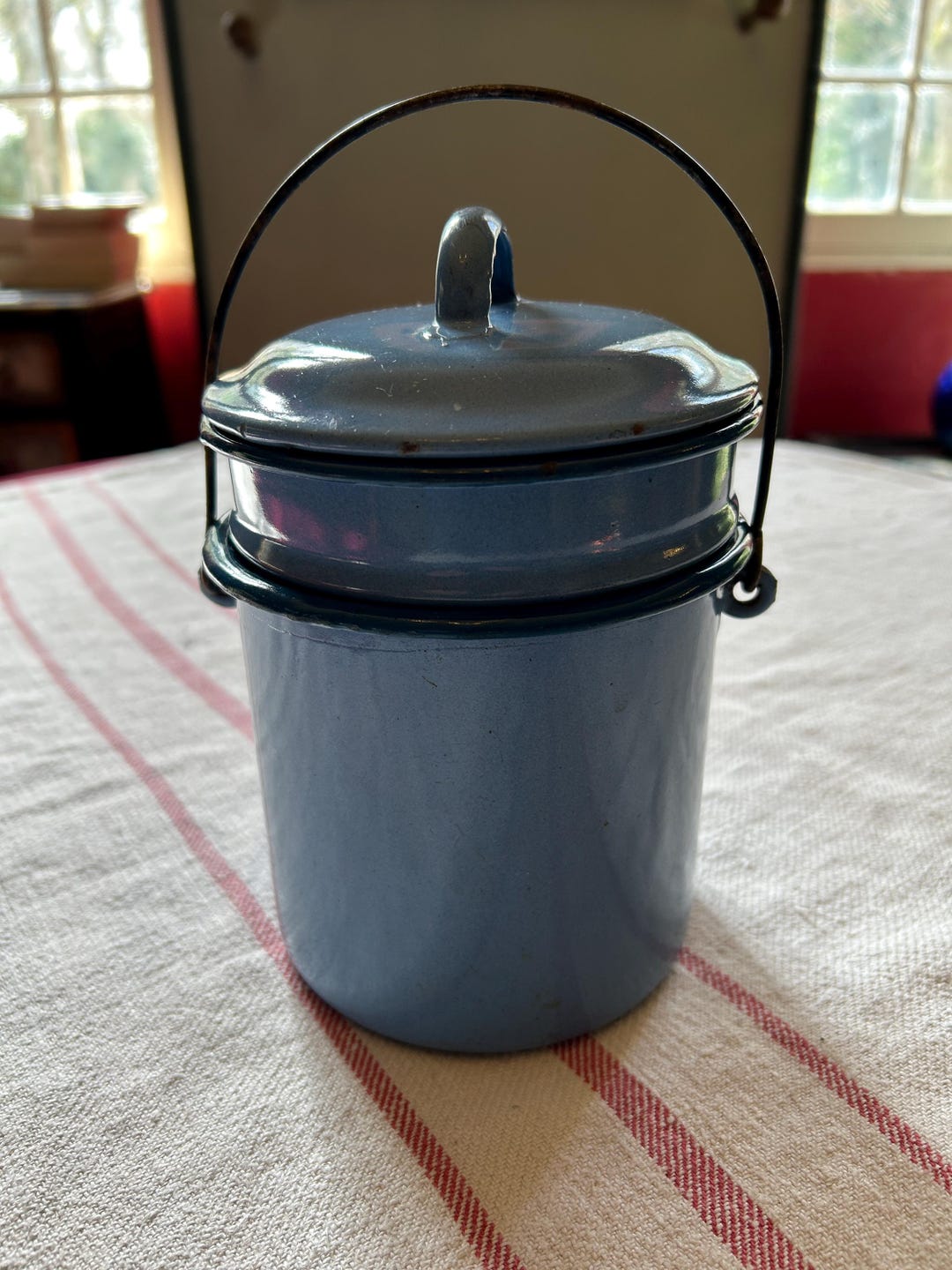 Vintage French Baked Enamel Food Storage, Lunch Box - Etsy