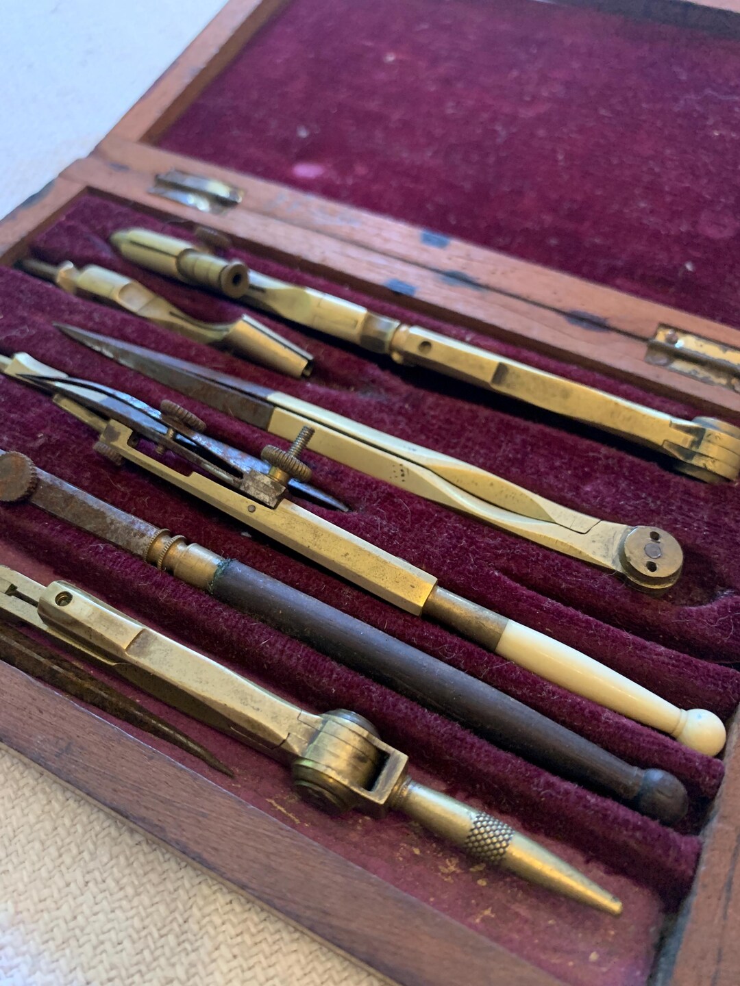 Vintage French Drafting Set in Wooden Box - Etsy