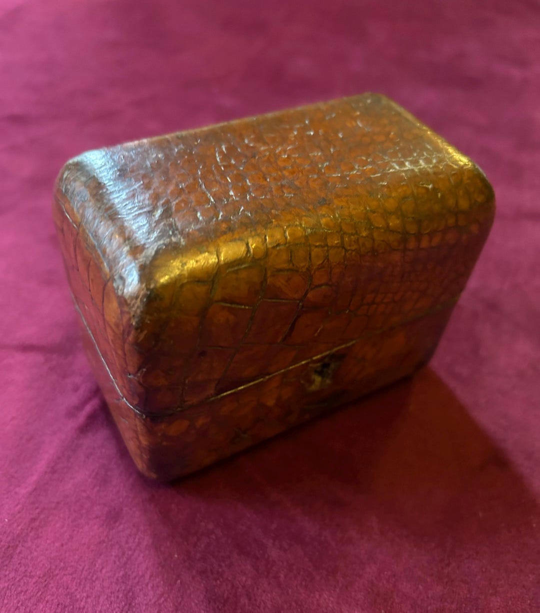 French Vintage Leather Covered Box - Etsy