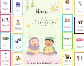 Good Deeds Cards Printable, Ramadan Cards, Ramadan Advent Cards, Kids ...