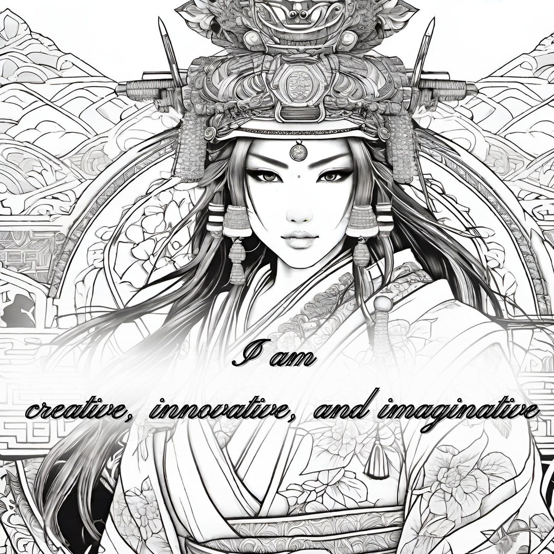 Onna Musha Coloring Pages: Women Warrior Art (digital Download) - Etsy