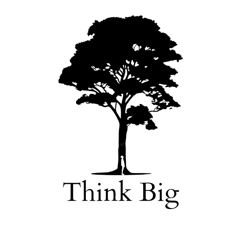 Think Big Tree Sketch Print | Motivational Wall Art | Neutral Rustic ...