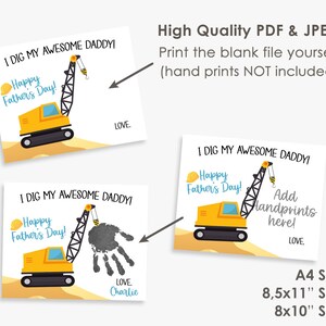 First Father's Day Gift, Handprint Art Craft, I Dig My Awesome Daddy ...