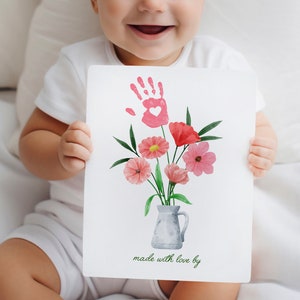 Mother's Day, Flowers Handprint Art Craft, BUNDLE, Gift From Baby, From ...