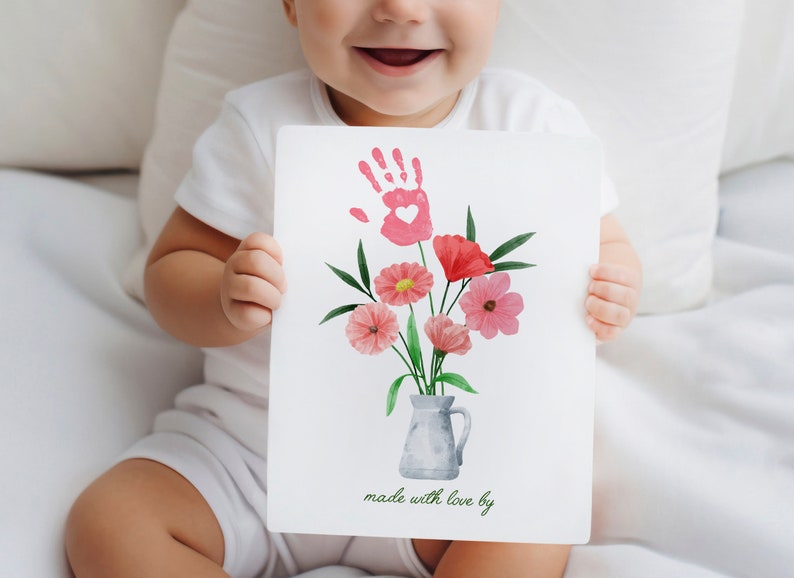 Mother's Day, Flowers Handprint Art Craft, BUNDLE, Gift From Baby, From ...