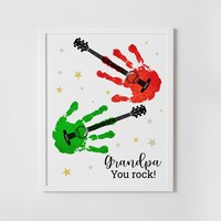 Printable Guitar Handprint Art Craft | Fathers Day Daddy | Kids Baby ...