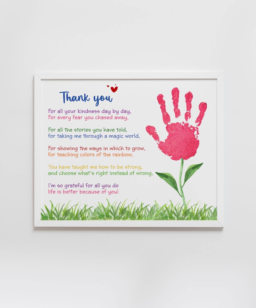 Teacher Appreciation Poem, Handprint Art, DIY, Teacher Thank You Gift ...