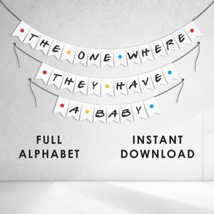 Phoebe or Phoebo Banner, DIY, Gender Reveal Friends Baby Shower Party ...