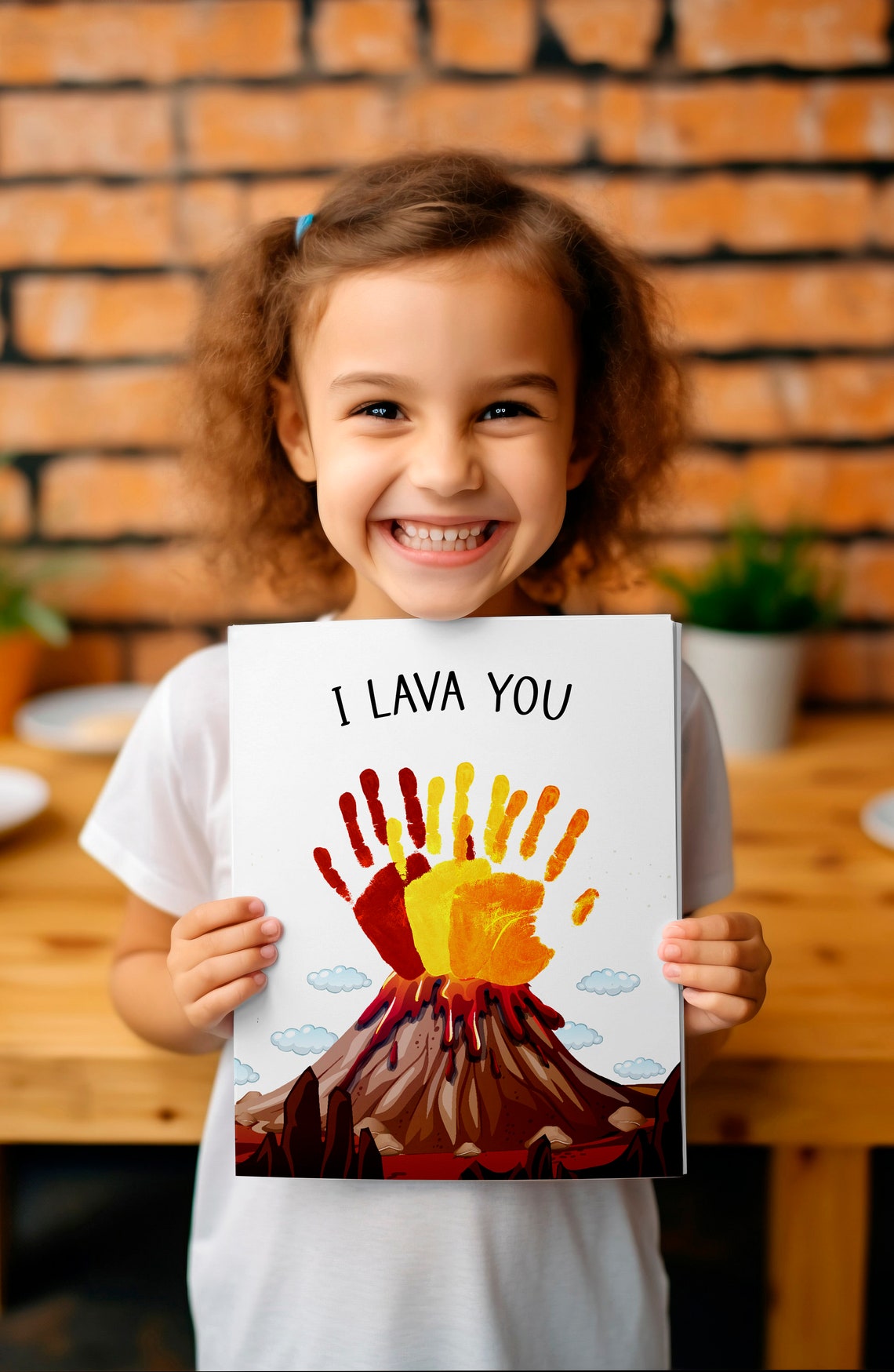 Volcano Handprint Art, Father's Day DIY Gift From Son, I Lava You ...