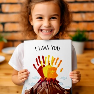Volcano Handprint Art, Father's Day DIY Gift From Son, I Lava You ...