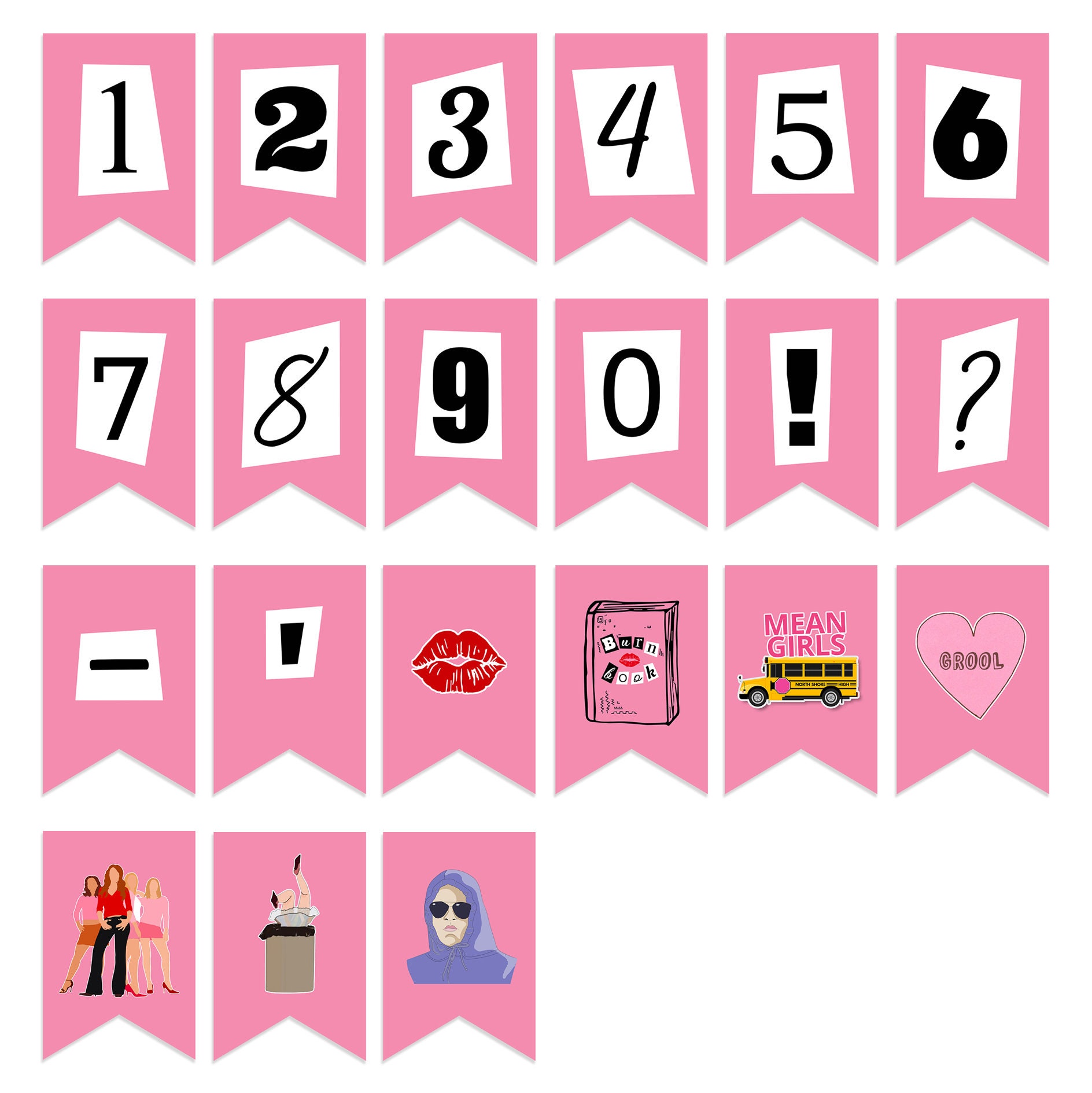Mean Girls Theme Banner, Mean Girls Bachelorette, Burn Book Theme Decor ...