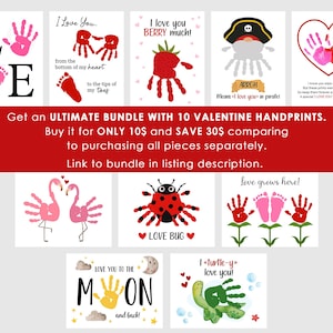 Handprint Art Craft, I Love You to the Moon & Back, Valentine's Day ...