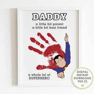 Father's Day Handprint Art Craft, BUNDLE, Superhero Dad, Birthday Gift ...