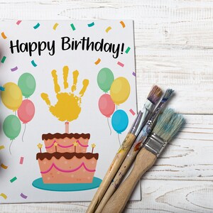 Birthday Cake Handprint Art, Kids Craft, Happy Birthday, Gift From Baby ...