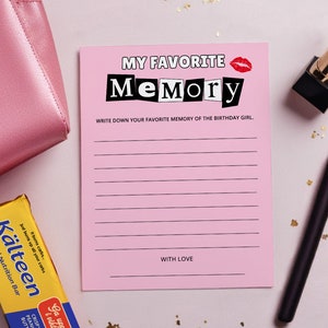 My Favorite Memory, Mean Girls Theme Birthday Party Activity, for ...