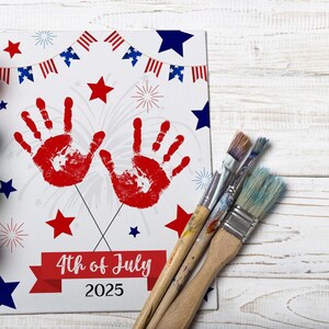 4th of July, Handprint Art Craft, Preschool, Independence Day, Kids ...