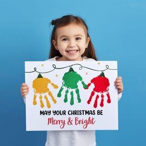 Handprint Christmas Lights, Kids Crafts, Merry & Bright, DIY, Memory ...