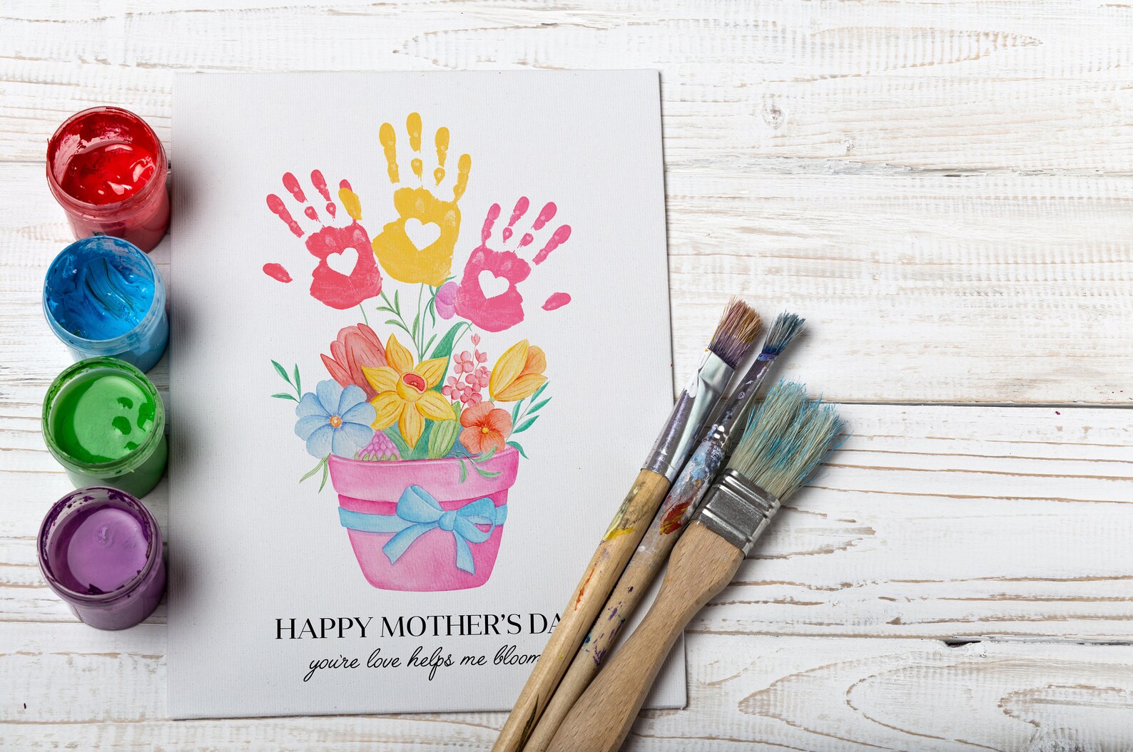 Flower Handprint Art, Mother's Day Craft, Your Love Helps Me Bloom ...