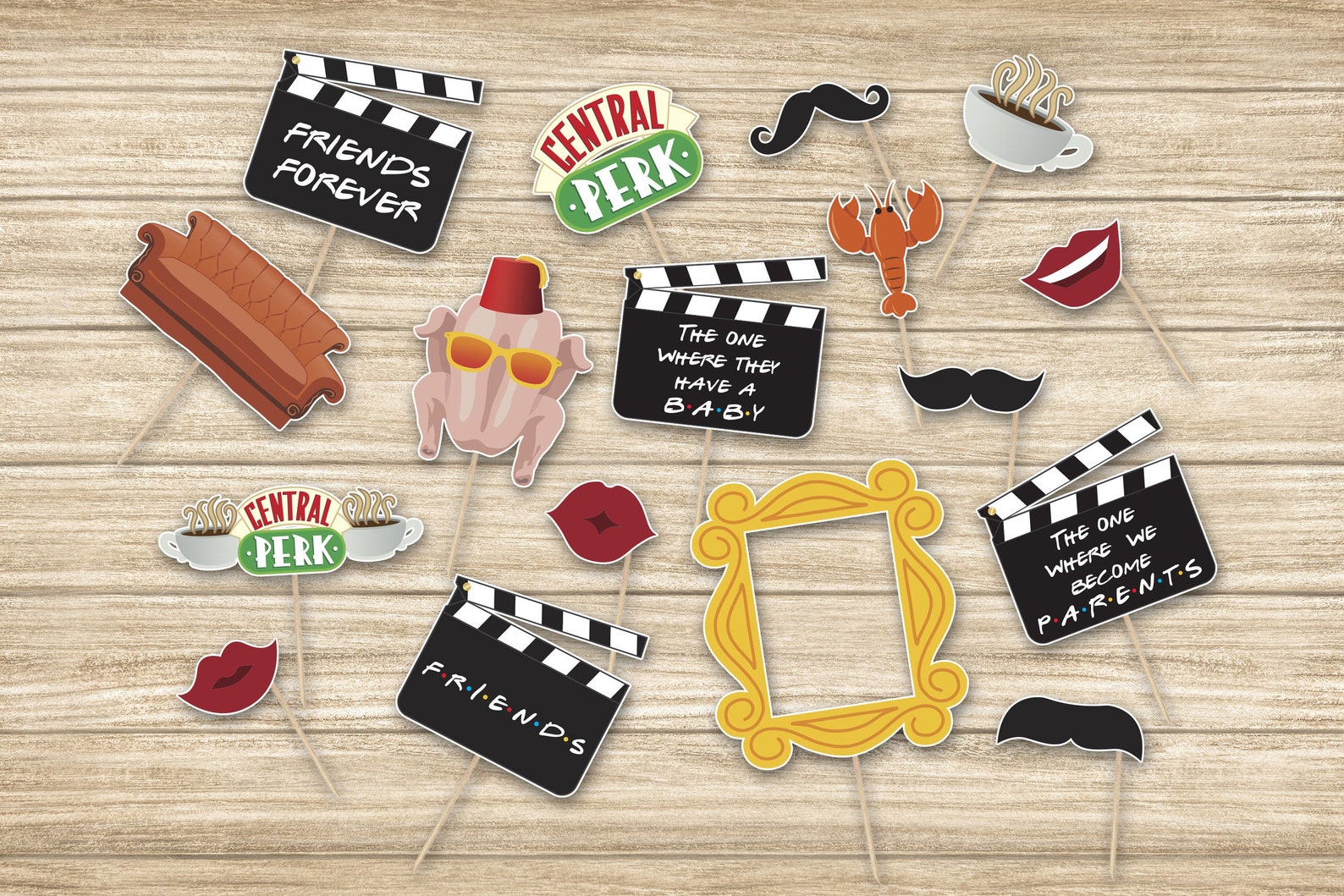 Editable Friends Photo Booth Props, Friends Theme Baby Shower Party ...
