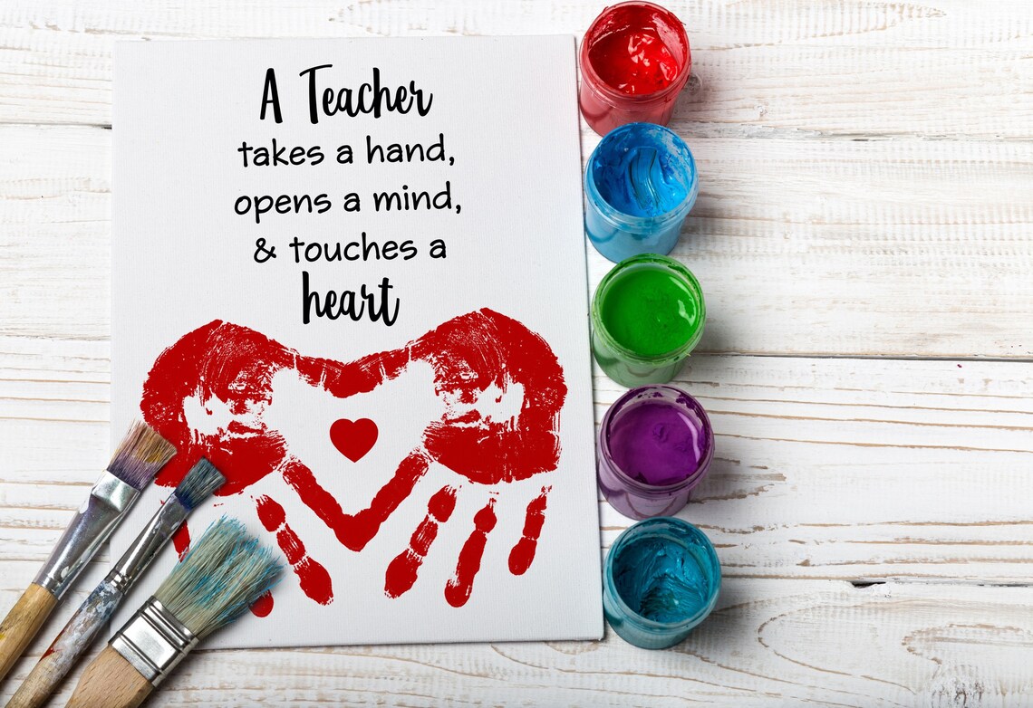 Handprint Art for Teachers, DIY, Crafts for Kids, Teacher Appreciation ...
