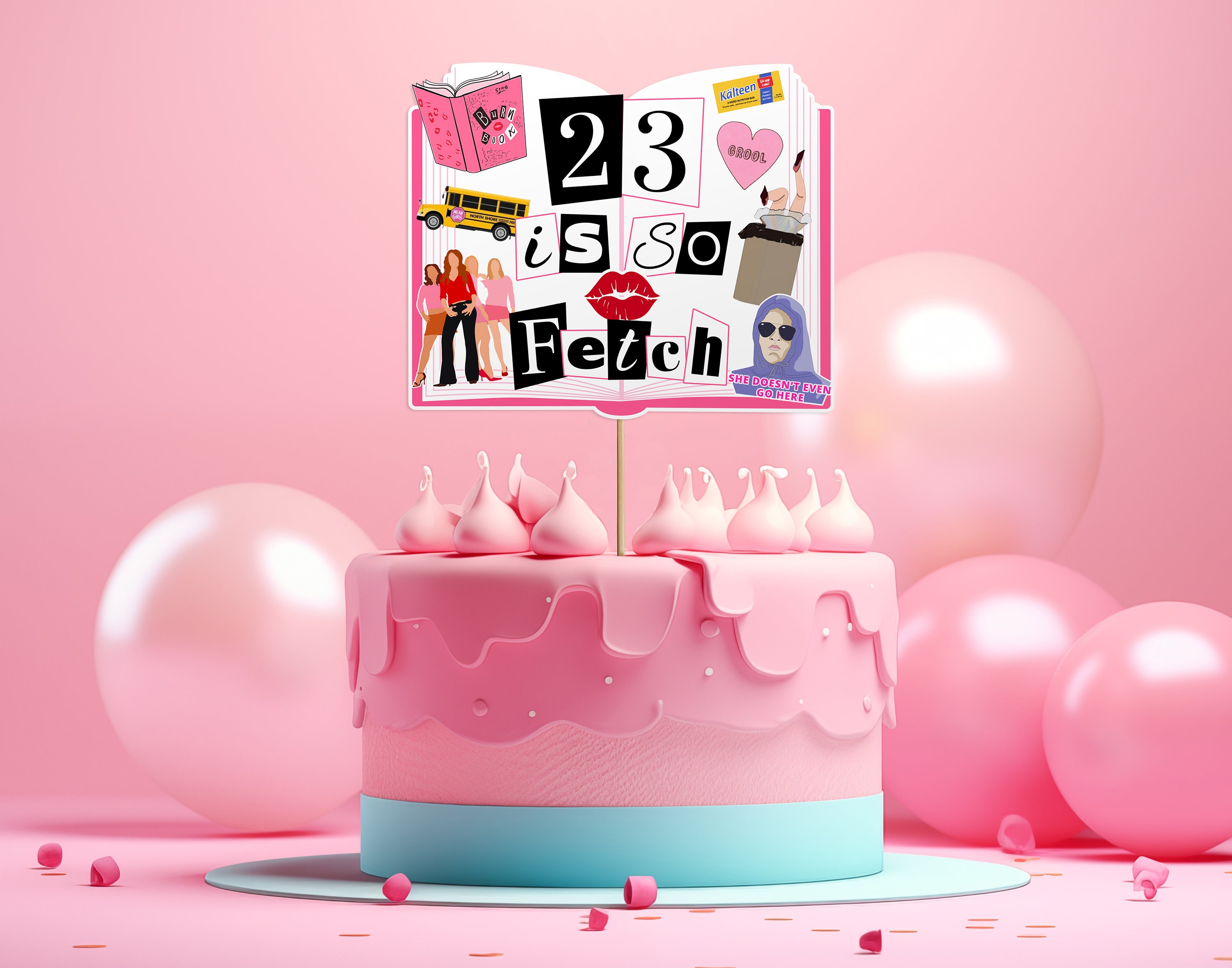 Burn Book Cake Topper, Editable, Mean Girls Theme Birthday Topper Cake ...