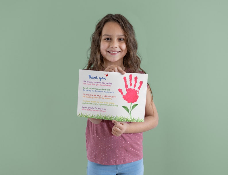 Teacher Appreciation Poem, Handprint Art, DIY, Teacher Thank You Gift ...