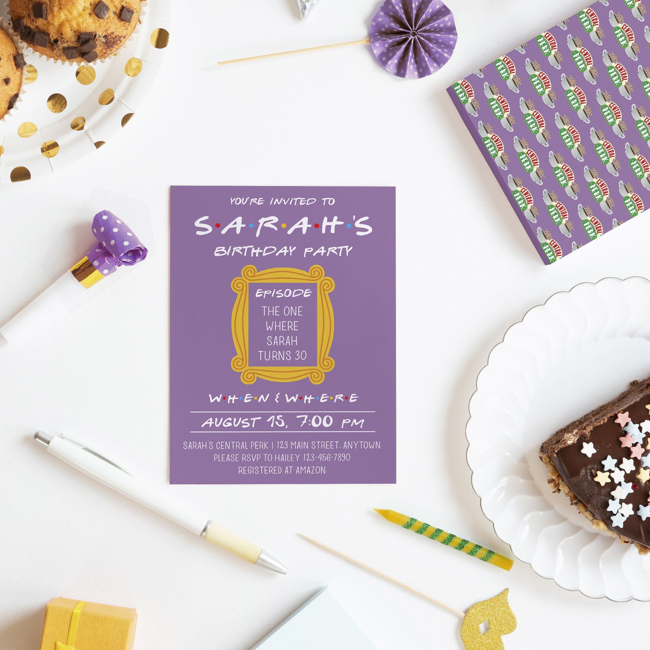 Editable Friends Birthday Invitation Template, Friends Theme Birthday ...