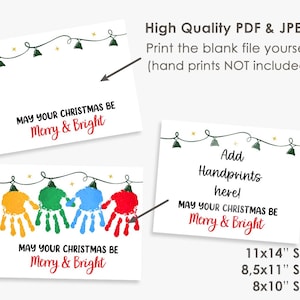 Christmas Lights Handprint Art Craft, Bundle, Kids Crafts, Preschool ...