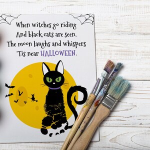 Halloween Footprint Art, Crafts for Kids, Cute Black Cat, My First ...