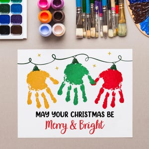 Handprint Christmas Lights, Kids Crafts, Merry & Bright, DIY, Memory ...