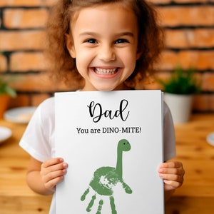 Dinosaur Handprint Art Craft, First Father's Day, Dad You Are DINO_MITE ...
