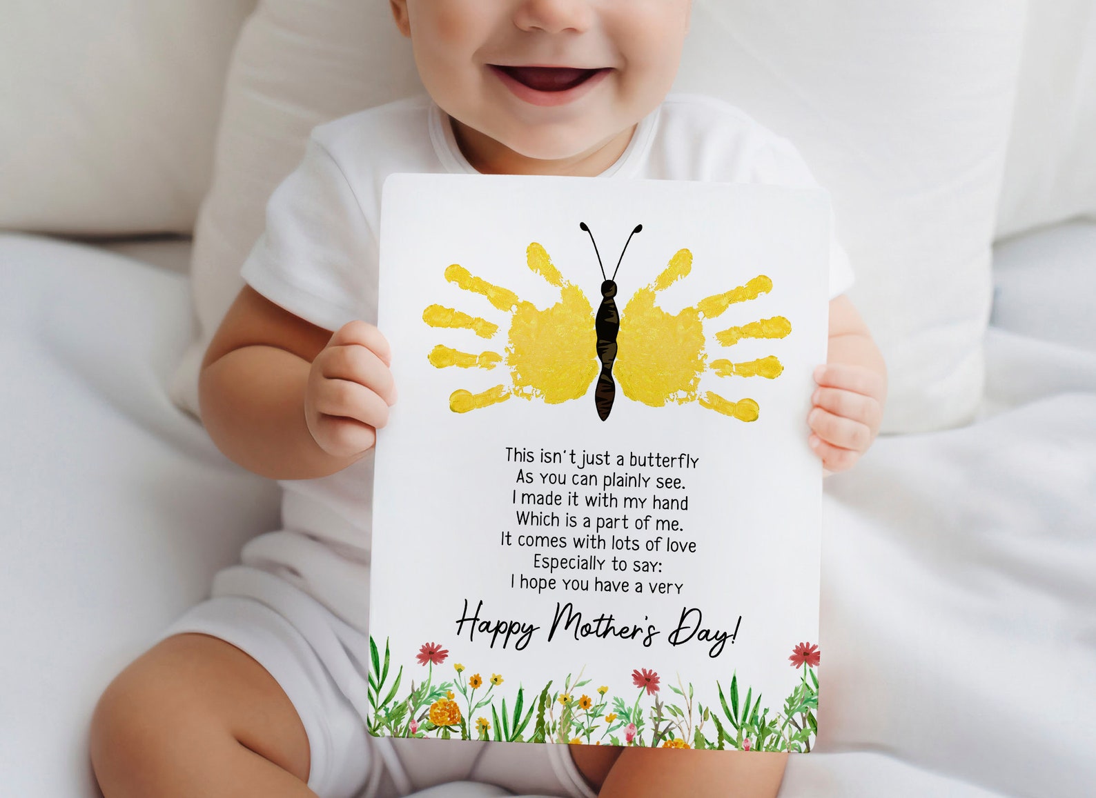 Butterfly Handprint Art Craft, DIY, Mother's Day Gift From Baby, First ...