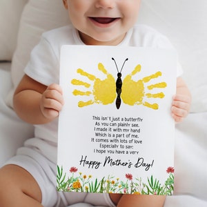 Butterfly Handprint Art Craft, DIY, Mother's Day Gift From Baby, First ...