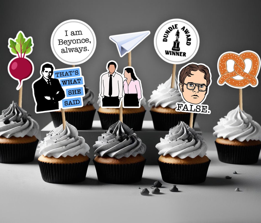 The Office Cupcake Toppers, the Office Theme Party Supplies, DIY, Decorations, Office Theme ...