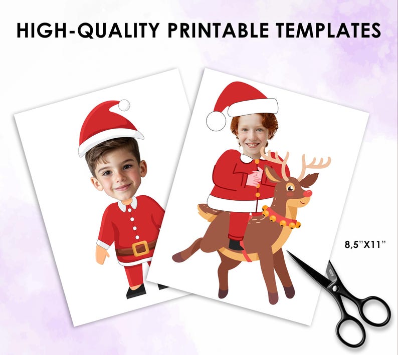 Santa Family Photo Frames, Bundle, Add Your Own Photo, DIY, Christmas ...