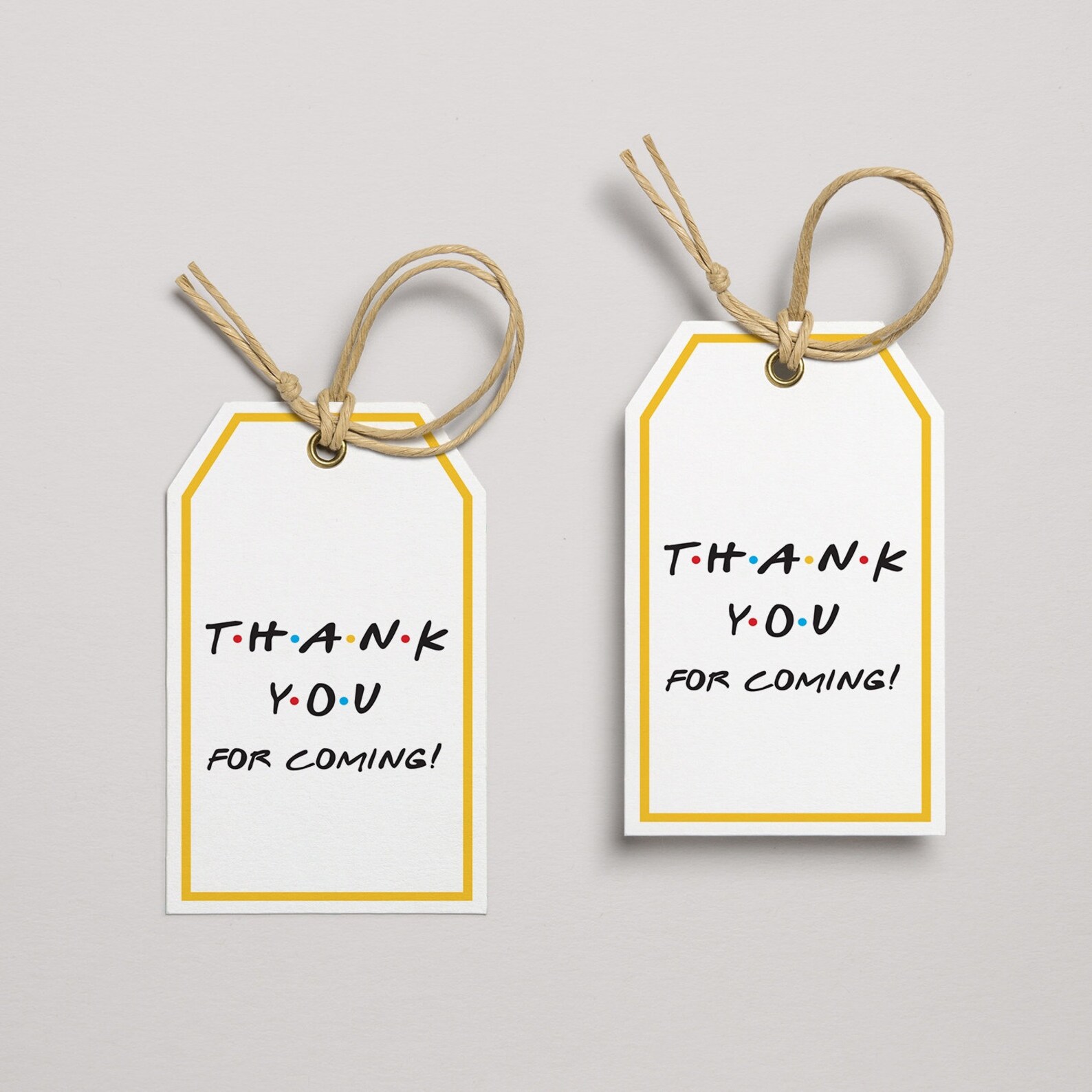 Friends Gift Tag, Friends Theme Birthday Party Favor Tag, Thank You for ...