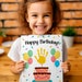 Birthday Cake Handprint Art, Kids Craft, Happy Birthday, Gift From Baby ...