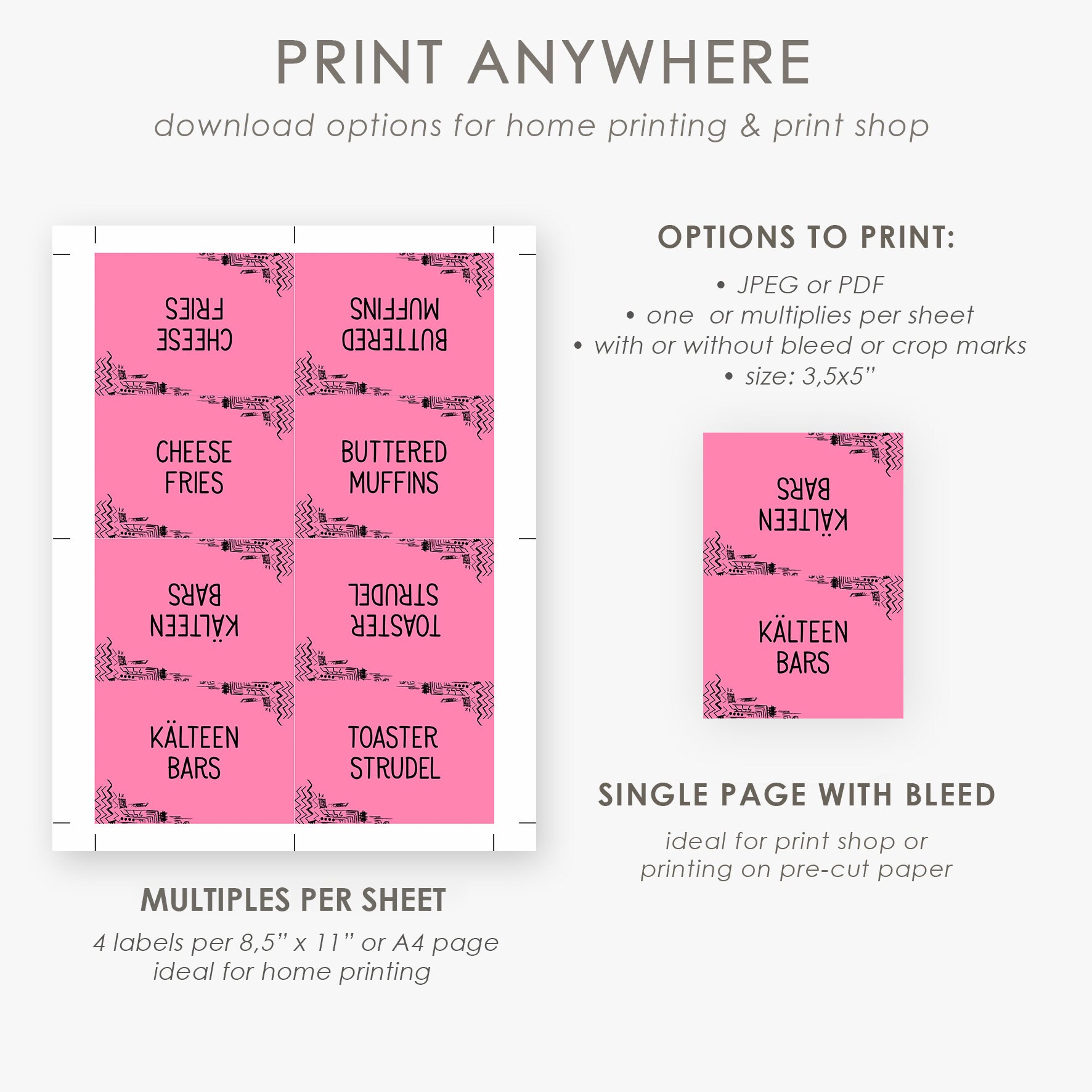 10x Mean Girls Food Cards, Bundle, Mean Girls Theme Party, Food Labels ...