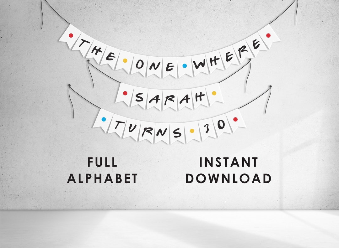 Friends Birthday Banner, DIY, Friends Birthday Party Decor, Friends ...