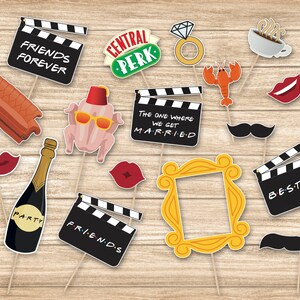 Friends Photo Booth Frame & Props, Editable, Friends Theme Bridal ...
