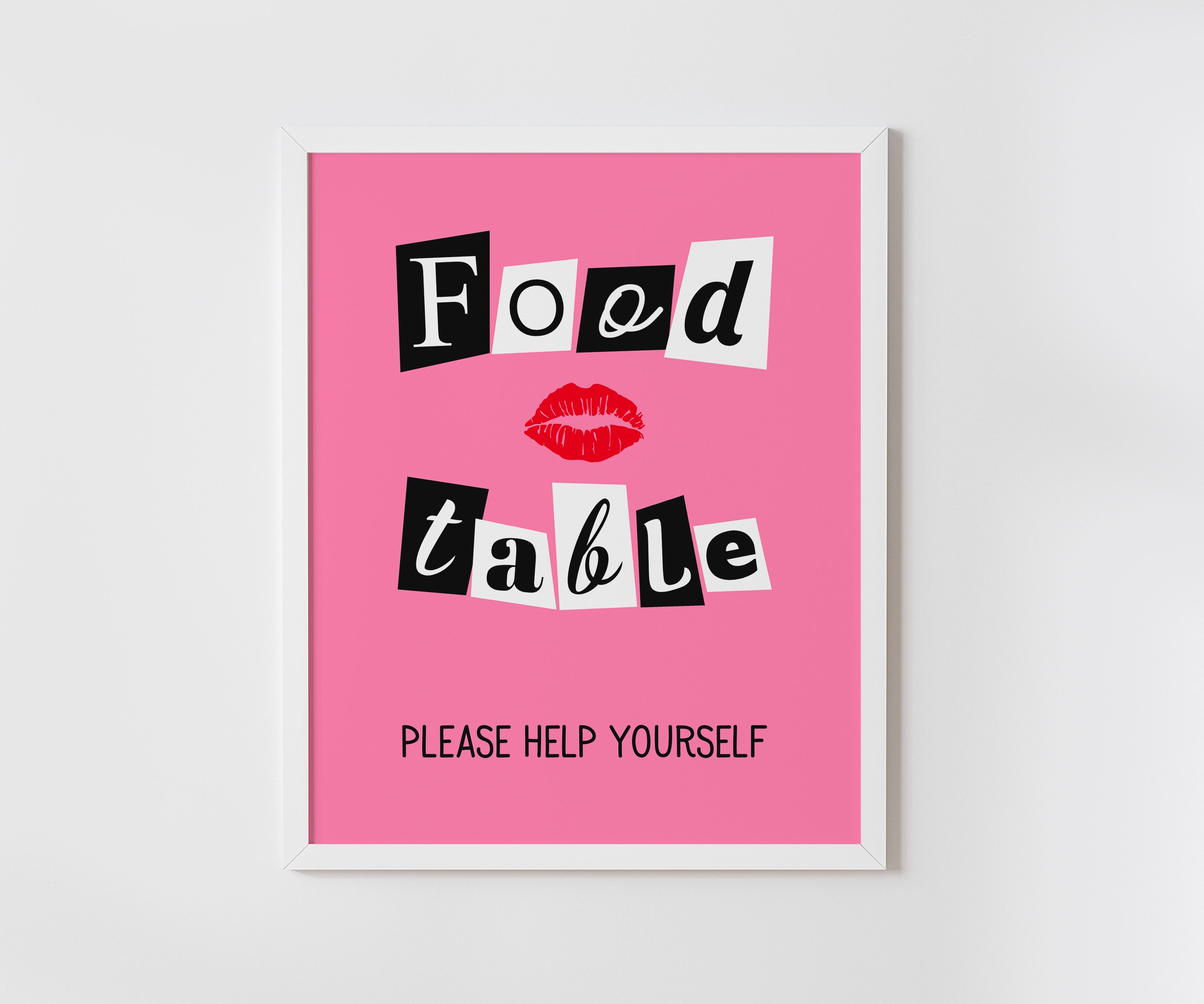 Food Table Sign, Mean Girls Theme Party, Food Sign, Mean Girls Birthday ...