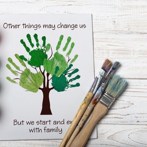 Family Tree Handprint Art Craft, DIY, Memory Decor, Family Hand Print ...